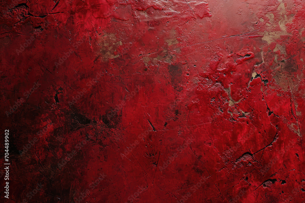 The rich hue of dark ruby red concrete textures the floor, creating a ...