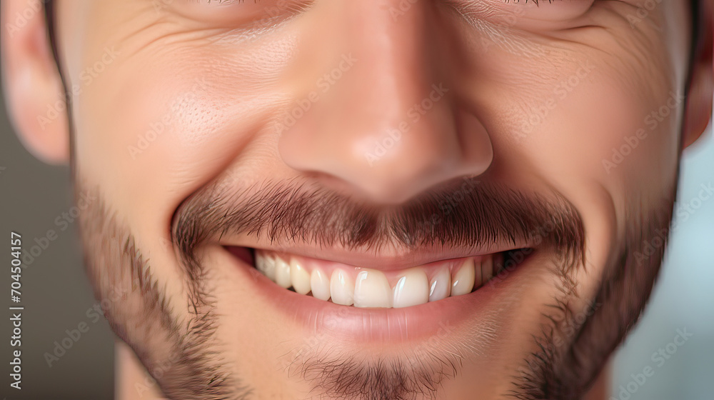 man smiling with healthy white teeth , an Oral day , a Dentist day ...