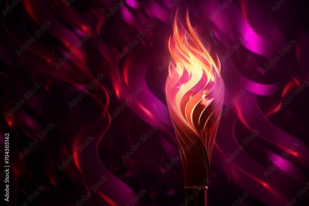 Olympic flame, torch on a decorative background. Design for the ...
