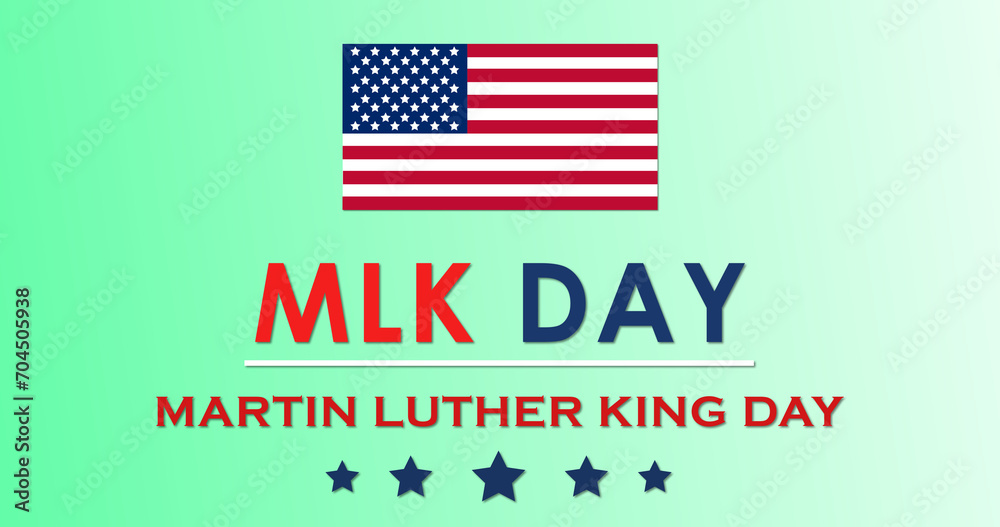 Martin Luther King Jr. Day poster banner with US flag. MLK DAY Civil ...