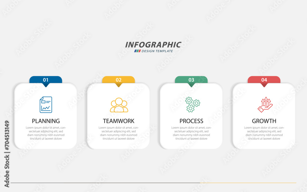 Timeline Creator infographic template. 4 Step timeline journey ...