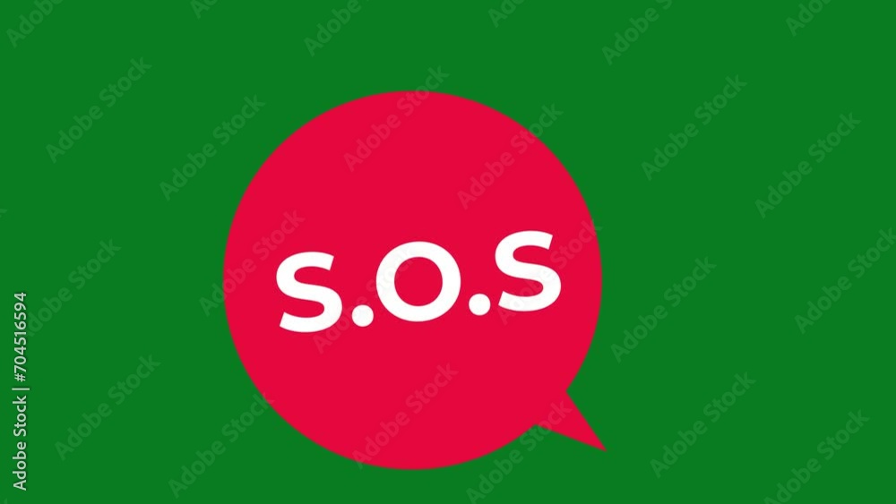 Vidéo Stock SOS emergency icon animation on a green screen. SOS ...