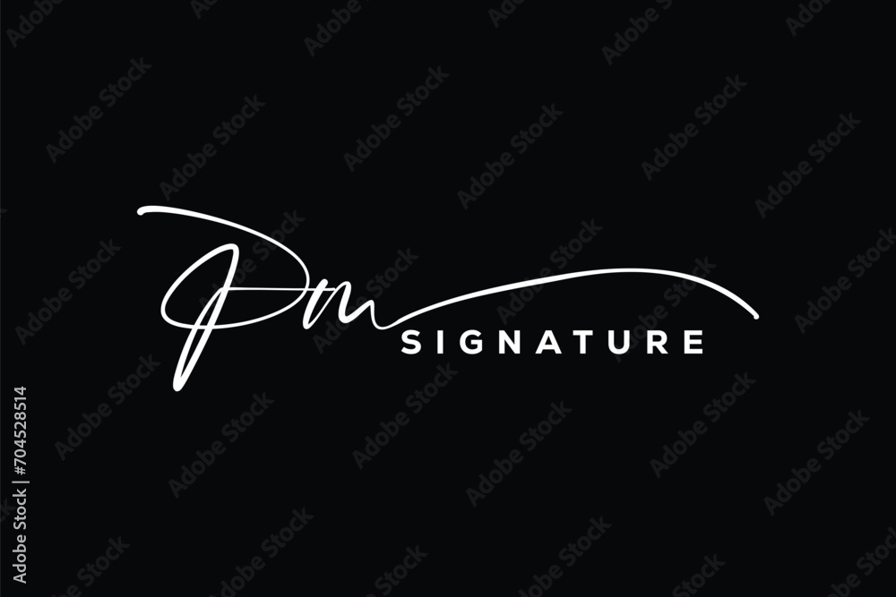 PM initials Handwriting signature logo. PM Hand drawn Calligraphy ...