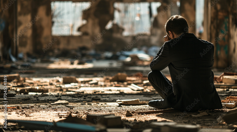 Leader managing crisis at time of company downfall, AI Generated Stock ...