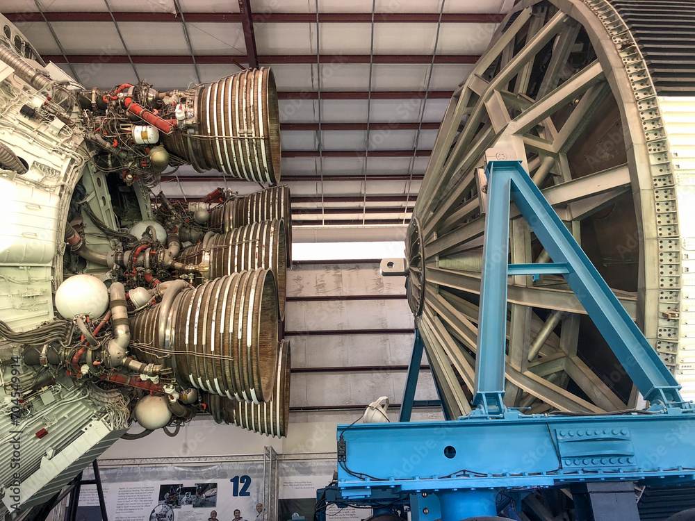 nside hangar with SATURN V Rocket in Space Center - The Lyndon B ...