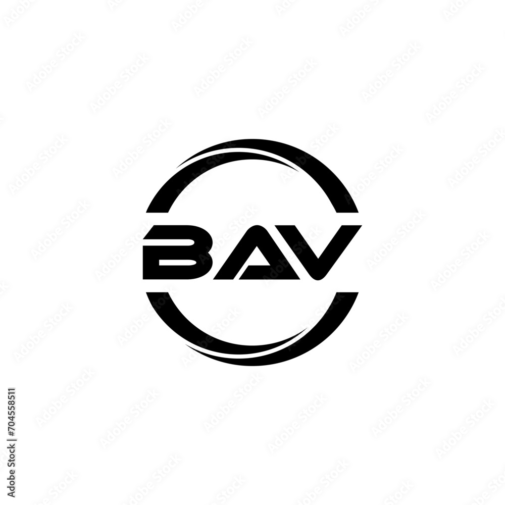 BAV letter logo design with white background in illustrator, cube logo ...