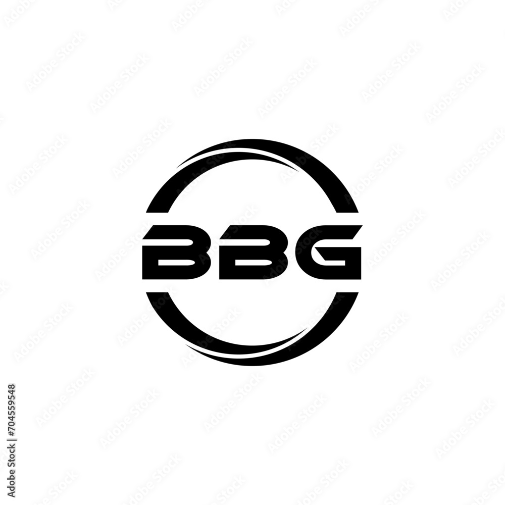 BBG letter logo design with white background in illustrator, cube logo ...