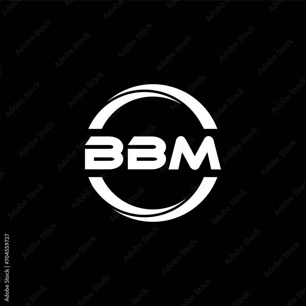 BBM letter logo design with black background in illustrator, cube logo ...