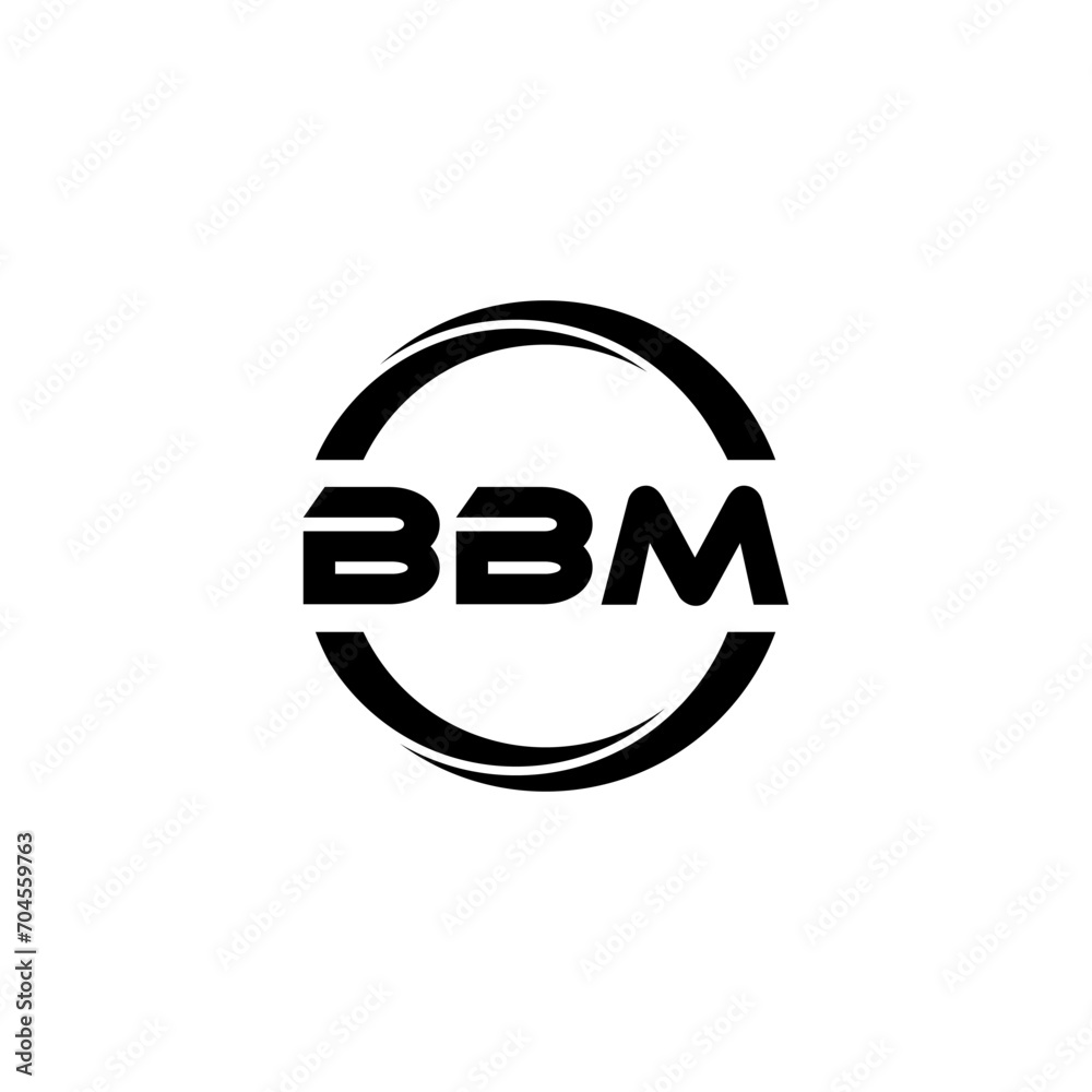 BBM letter logo design with white background in illustrator, cube logo ...