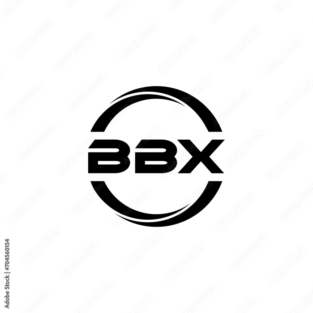 BBX letter logo design with white background in illustrator, cube logo ...
