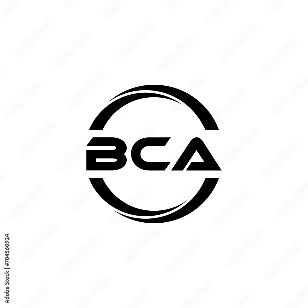 BCA letter logo design with white background in illustrator, cube logo ...