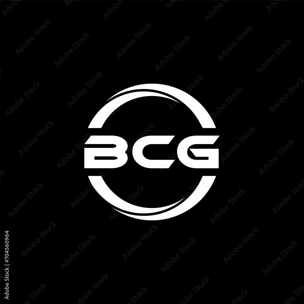 BCG letter logo design with black background in illustrator, cube logo ...