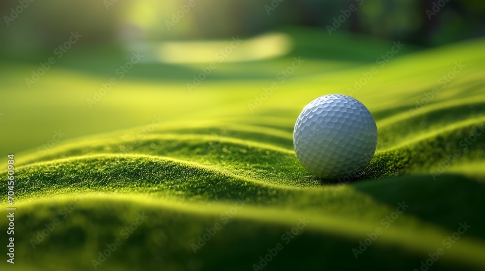 Precision and skill in golf, abstract golf ball trajectory over a ...