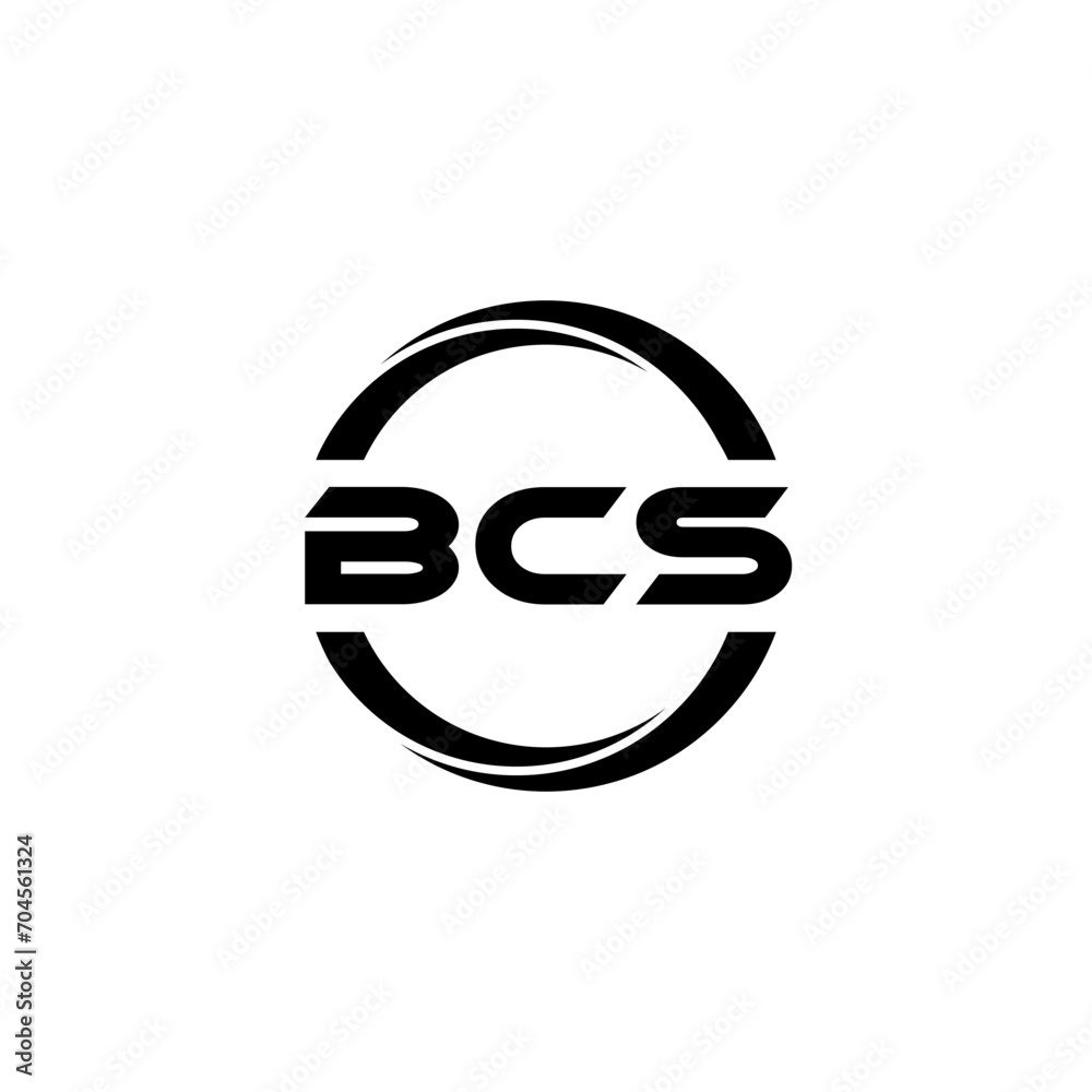 Vettoriale Stock BCS letter logo design with white background in ...