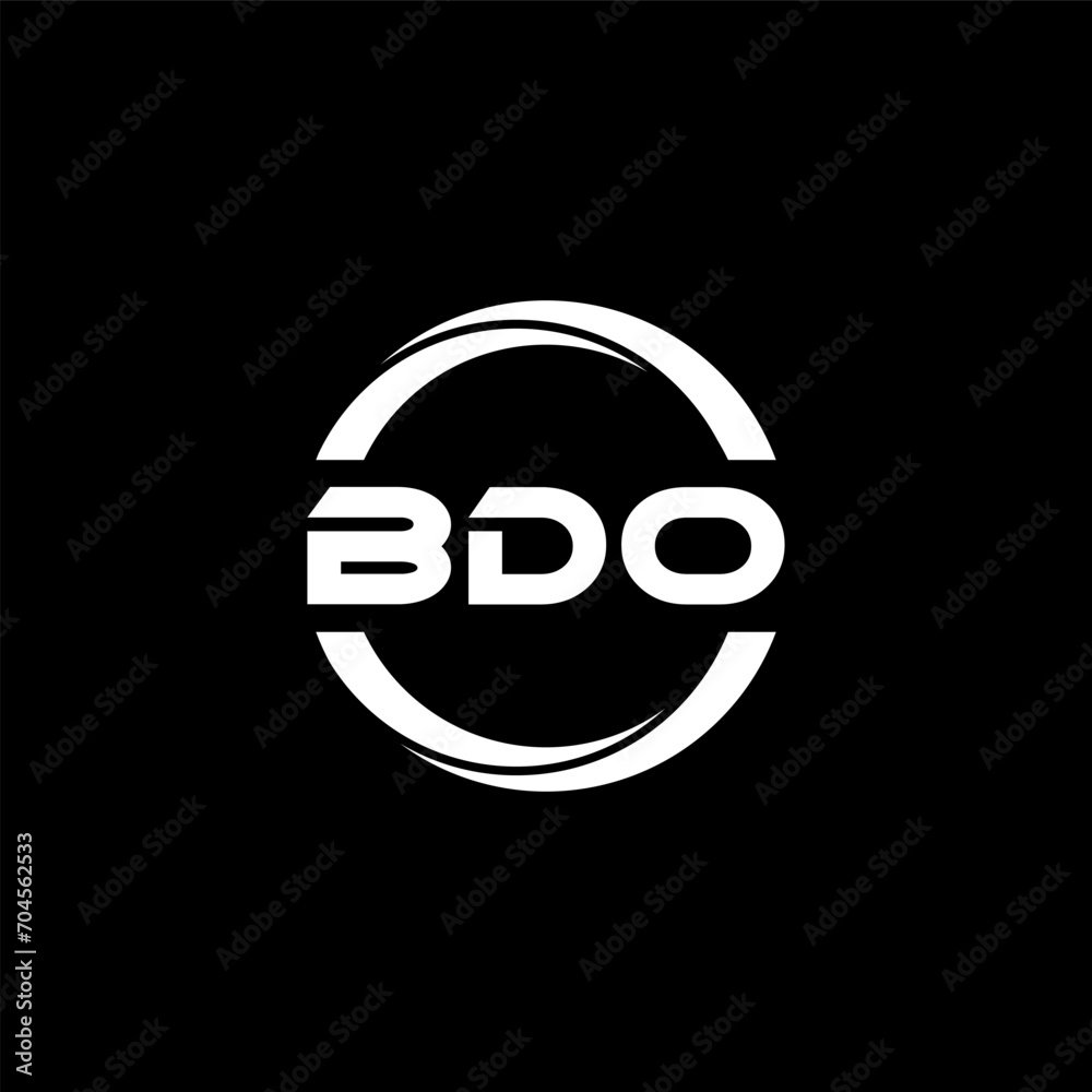 BDO letter logo design with black background in illustrator, cube logo ...