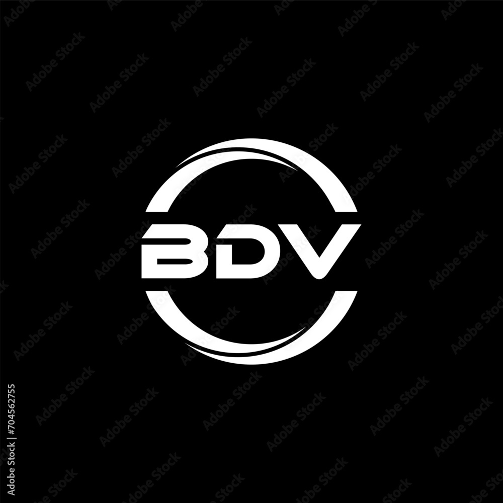 BDV letter logo design with black background in illustrator, cube logo, vector logo, modern ...