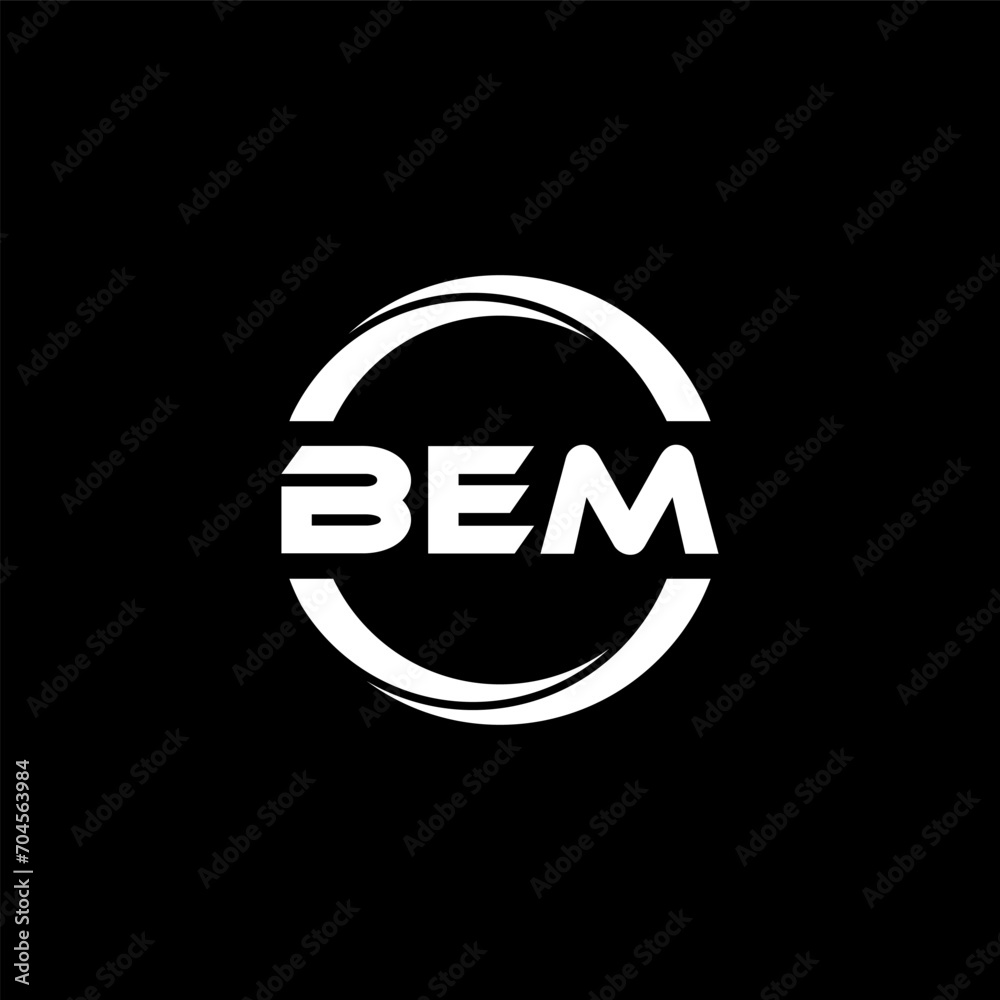 BEM letter logo design with black background in illustrator, cube logo ...