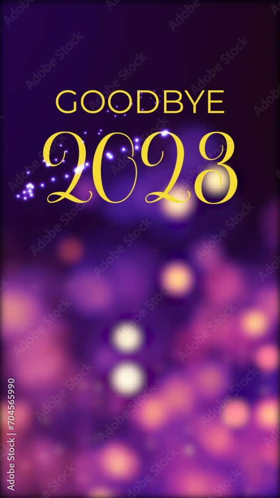 goodbye 2023 welcome 2024 text on bokeh particles background animated ...