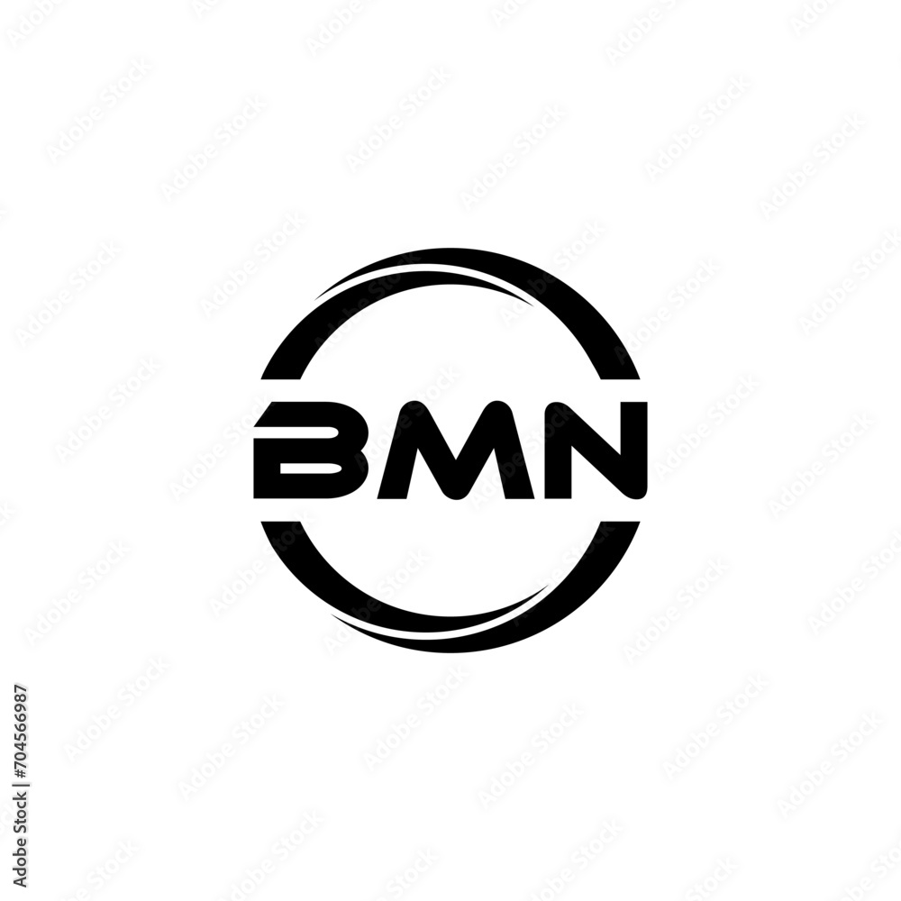 BMN letter logo design with white background in illustrator, cube logo ...