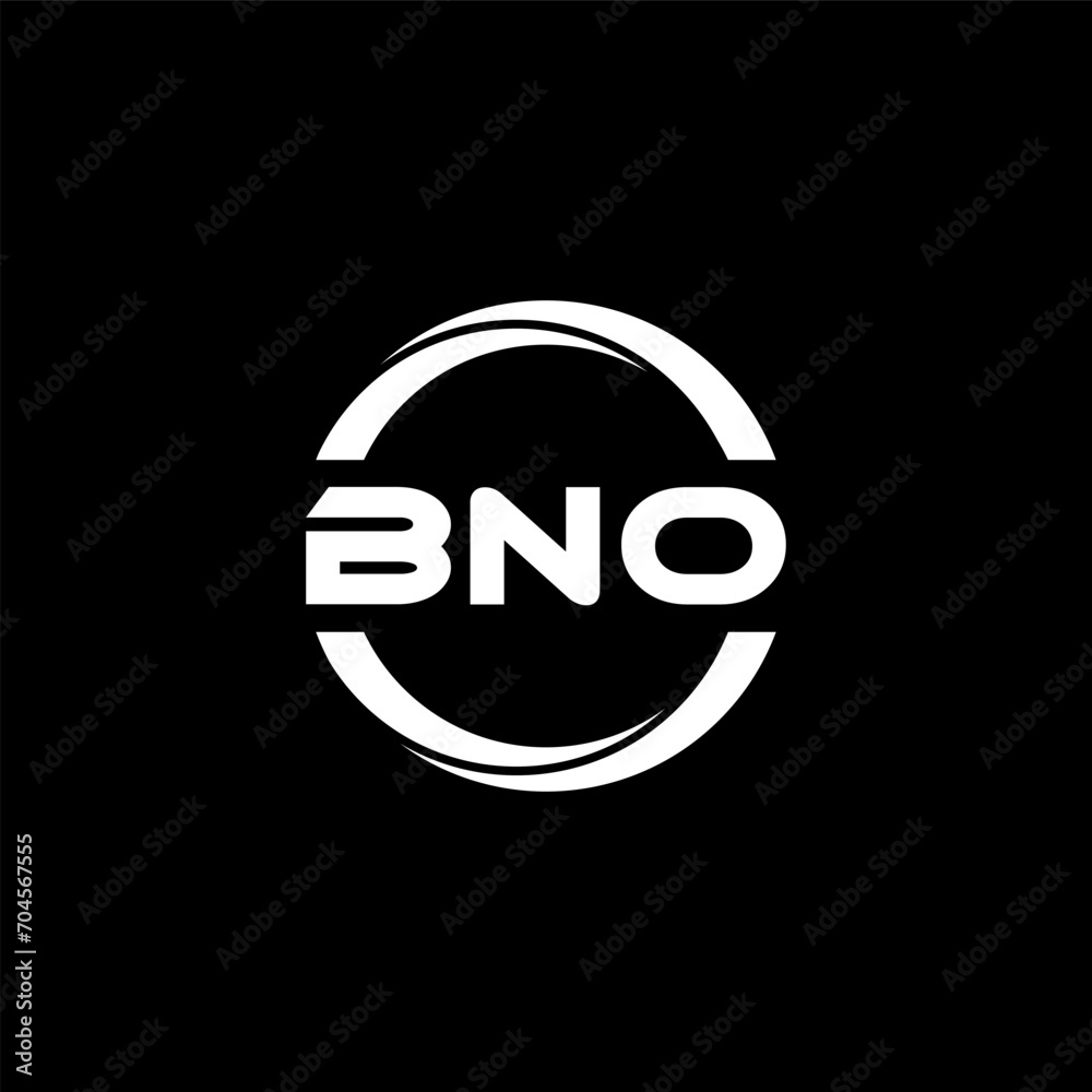 BNO letter logo design with black background in illustrator, cube logo ...