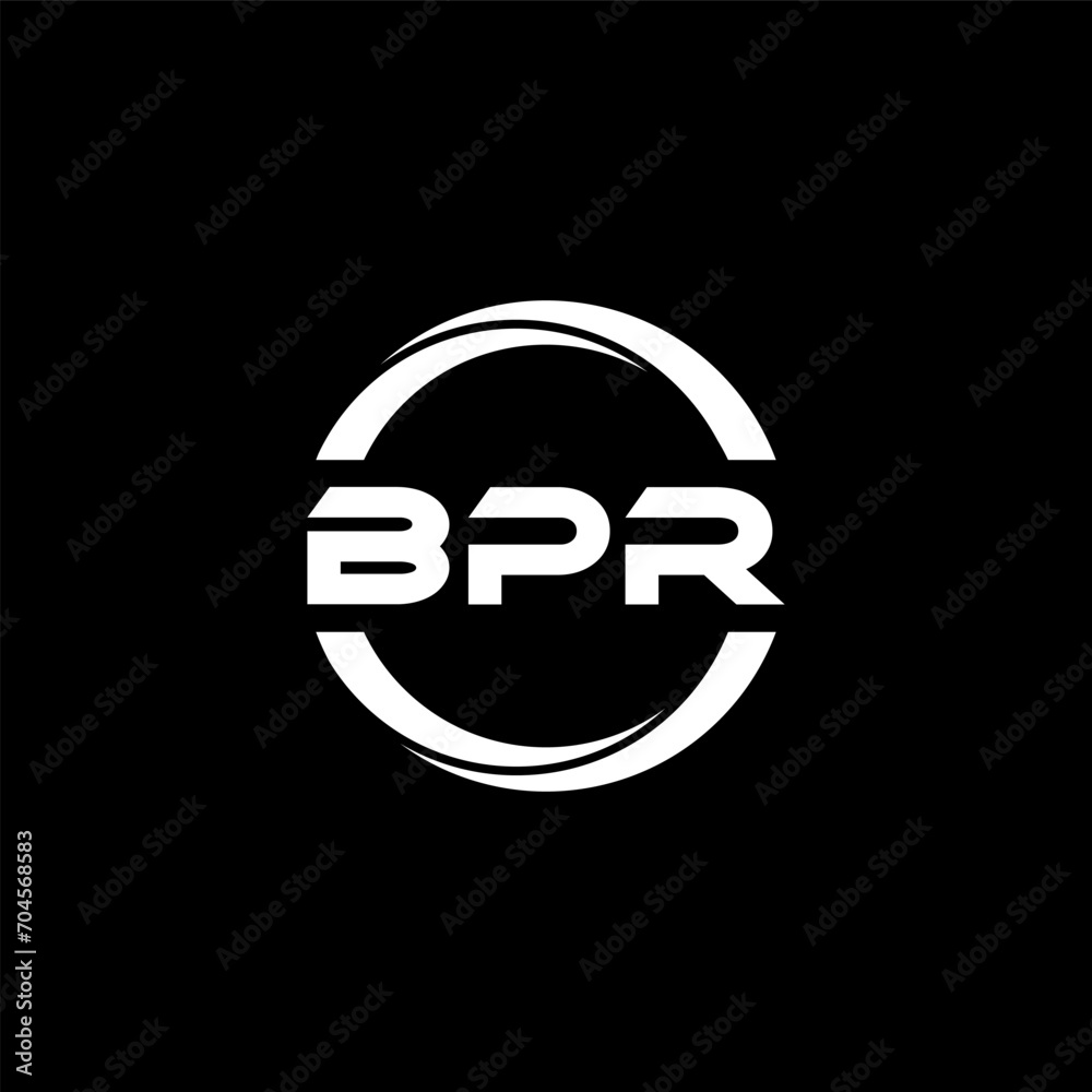 BPR letter logo design with black background in illustrator, cube logo ...