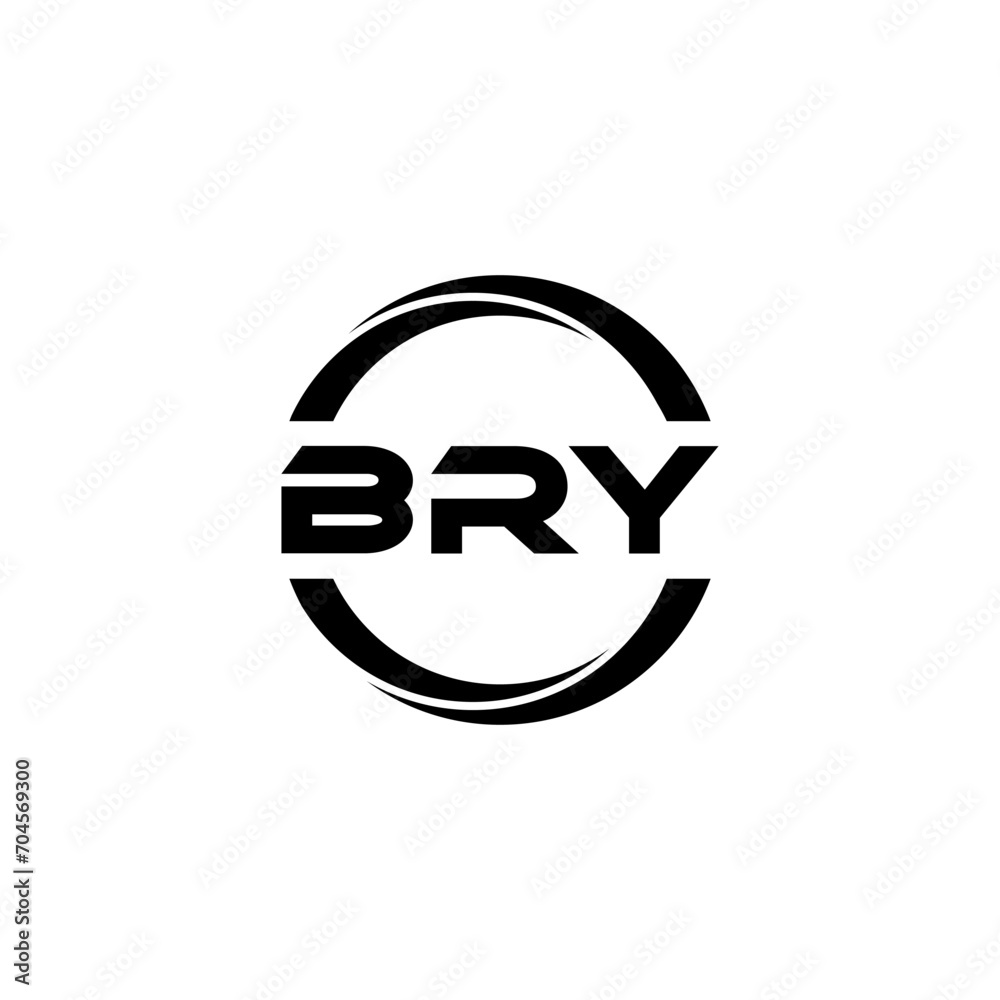 BRY letter logo design with white background in illustrator, cube logo ...