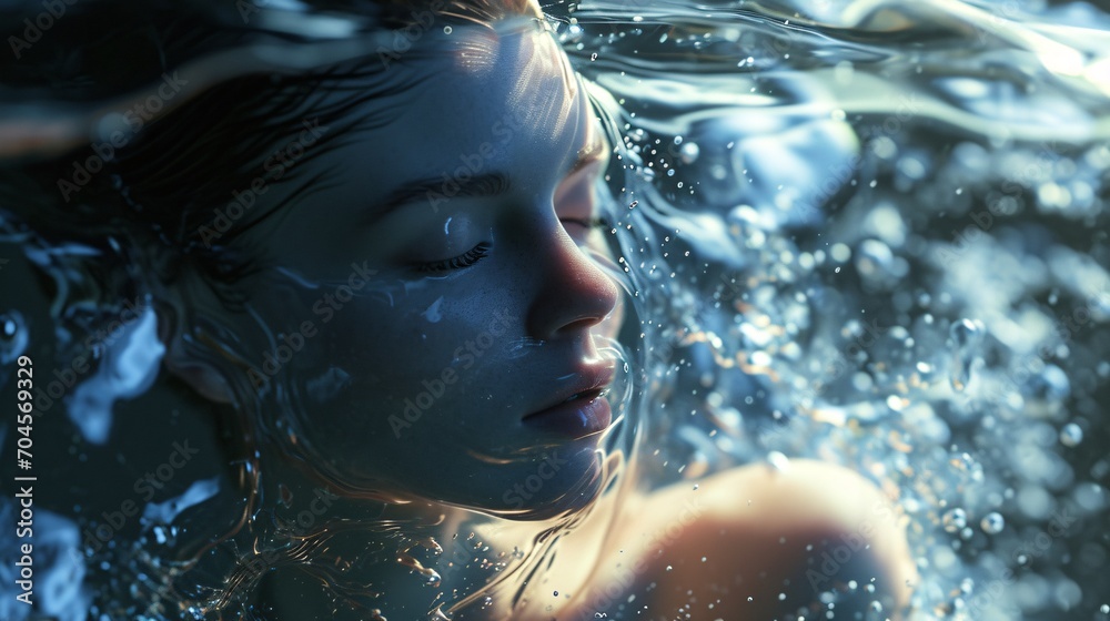 Clear liquid forms refreshing effect on humans. Stock Photo | Adobe Stock