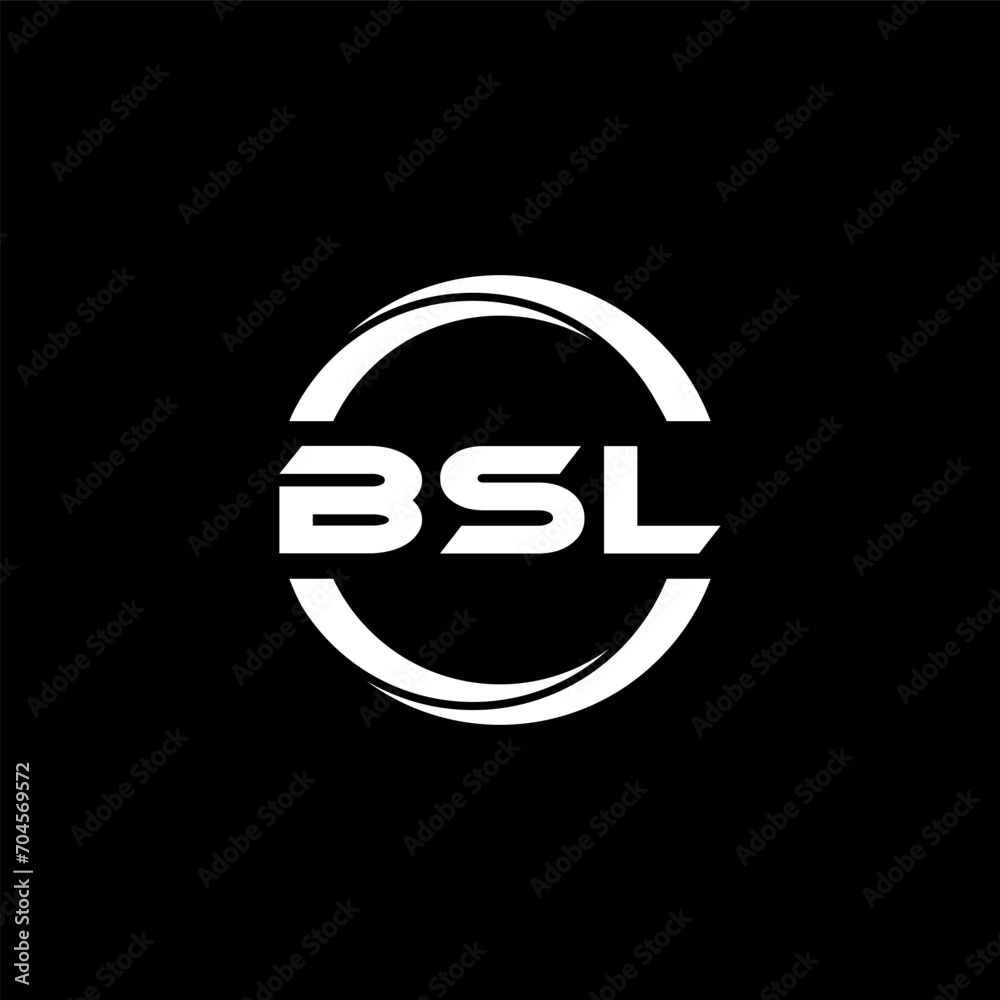 BSL letter logo design with black background in illustrator, cube logo ...