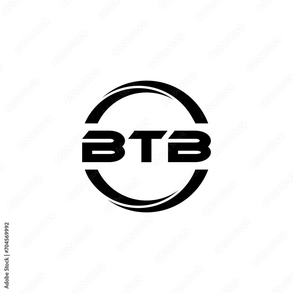 BTB letter logo design with white background in illustrator, cube logo ...