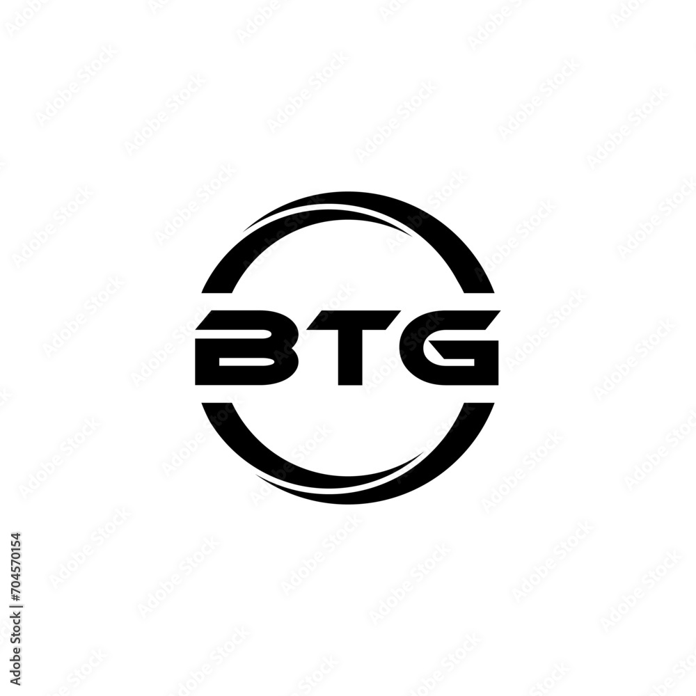 BTG letter logo design with white background in illustrator, cube logo ...