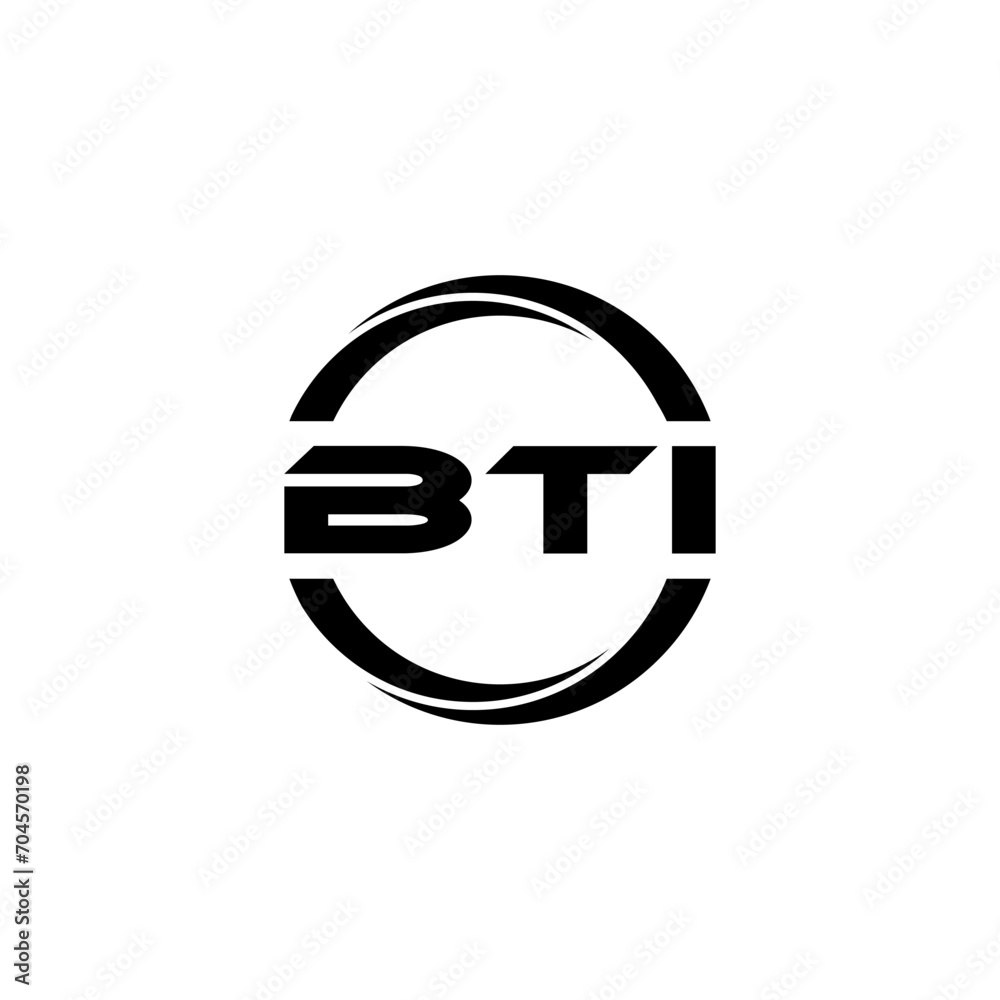 BTI letter logo design with white background in illustrator, cube logo ...