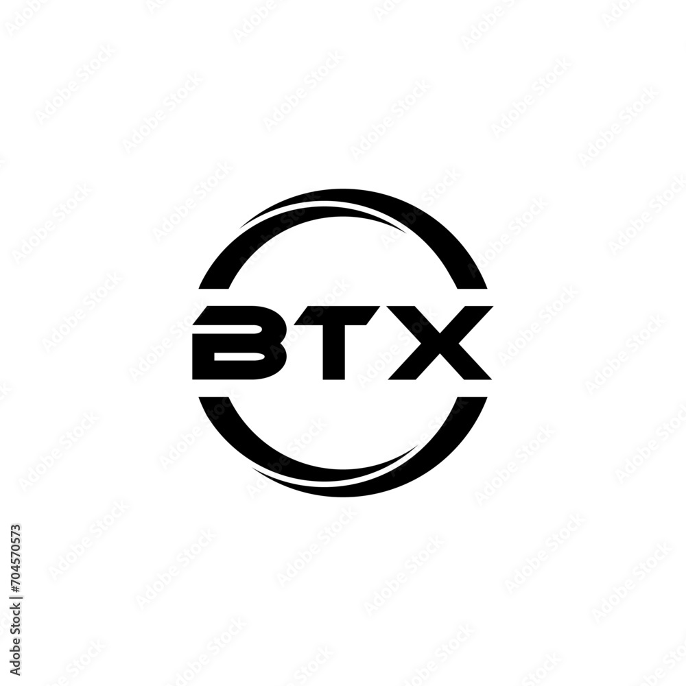 BTX letter logo design with white background in illustrator, cube logo ...