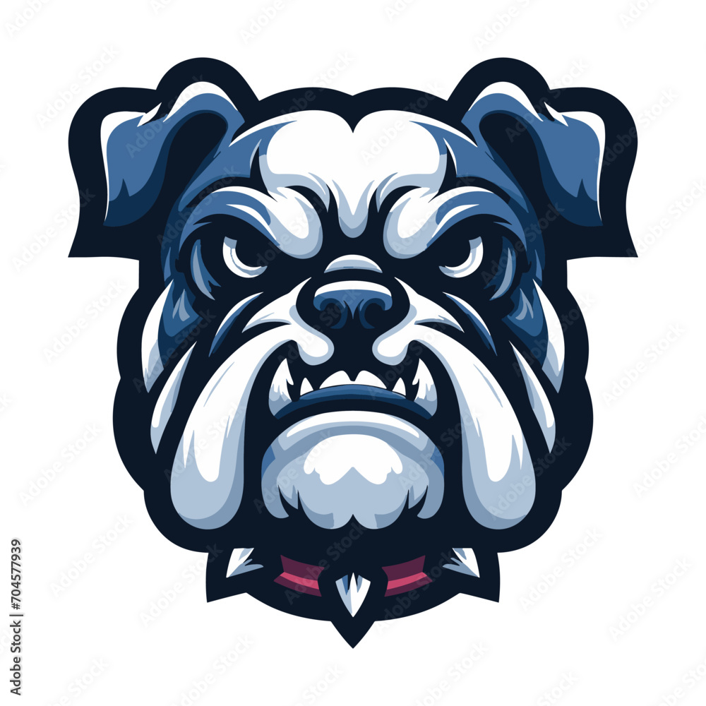 brave animal bulldog head face mascot design vector illustration, logo ...