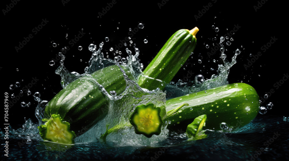 Smooth Fresh organic raw green zucchini courgette baby marrow ...