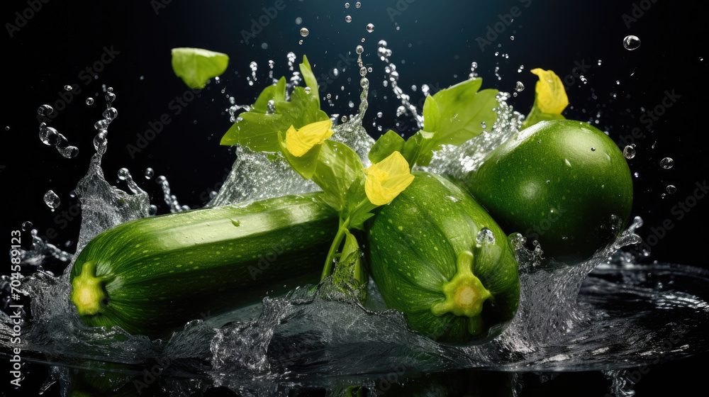 Smooth Fresh organic raw green zucchini courgette baby marrow ...