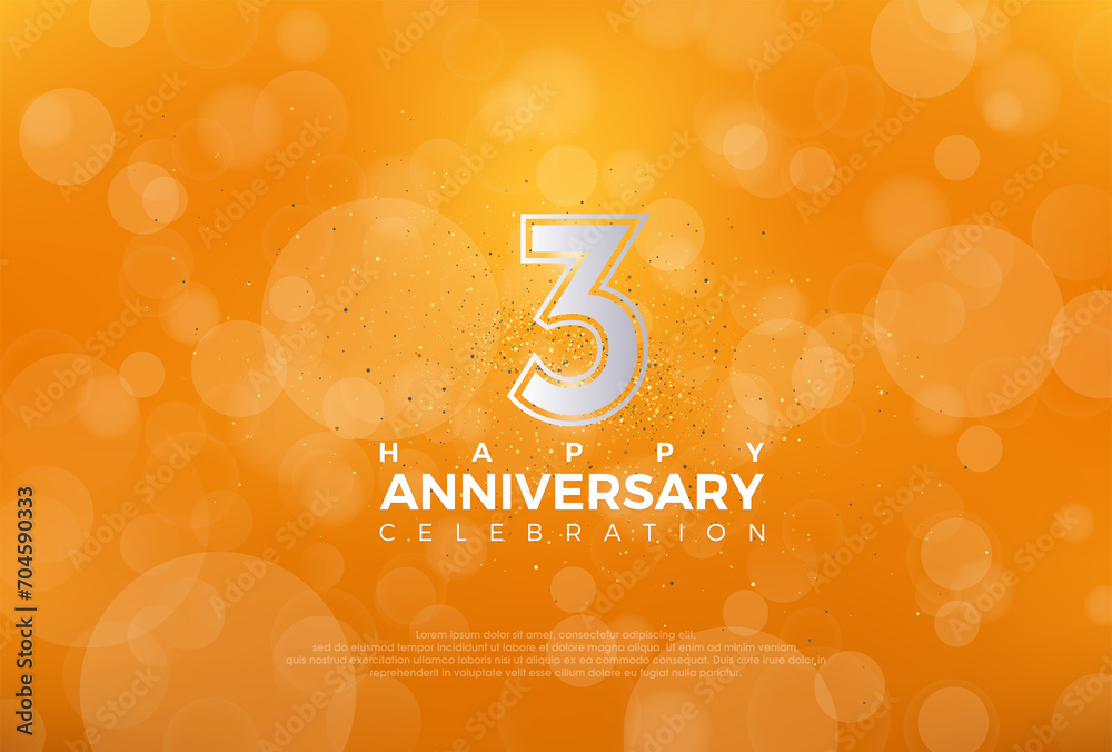Third 3rd Anniversary celebration, 3 Anniversary celebration, Realistic ...