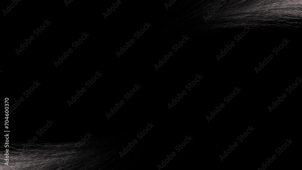 On a dark background, light elements of glowing particles appear and ...