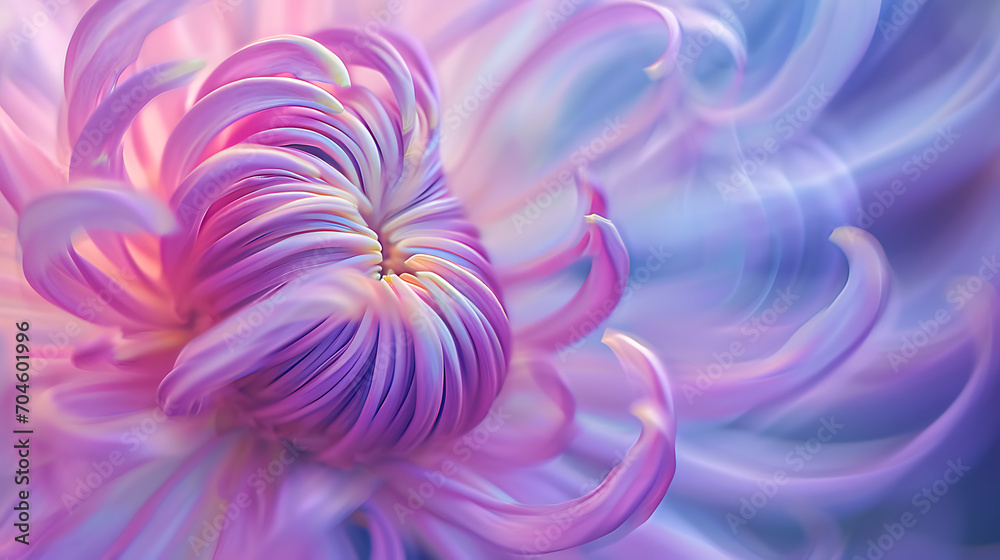 Ephemeral Elegance: Macro Marvel of a Spiraling Spider Chrysanthemum in ...