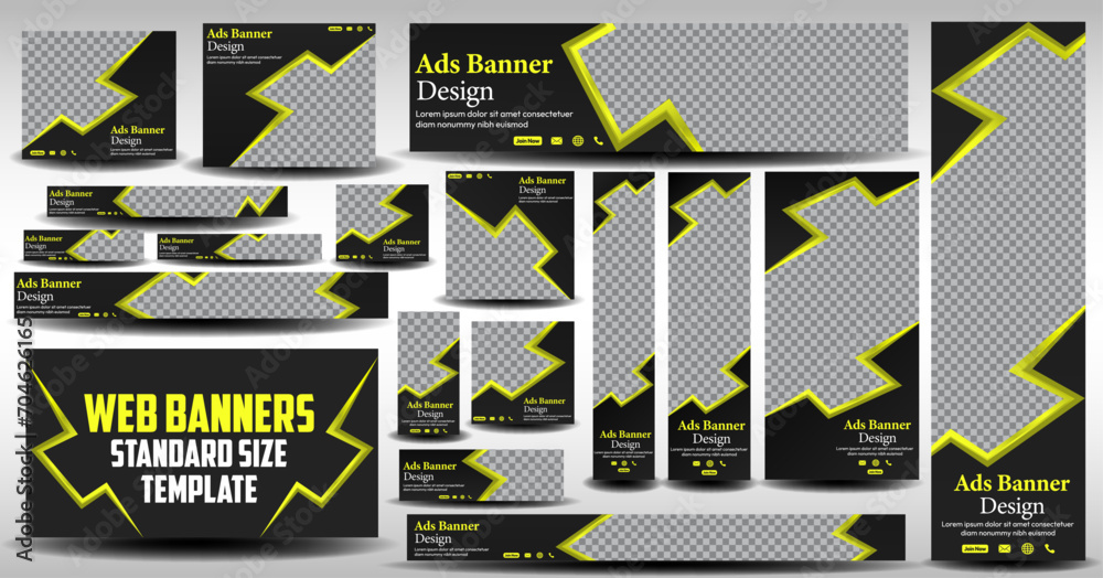 Set of promotion kit web banners template design. ads, annual report ...