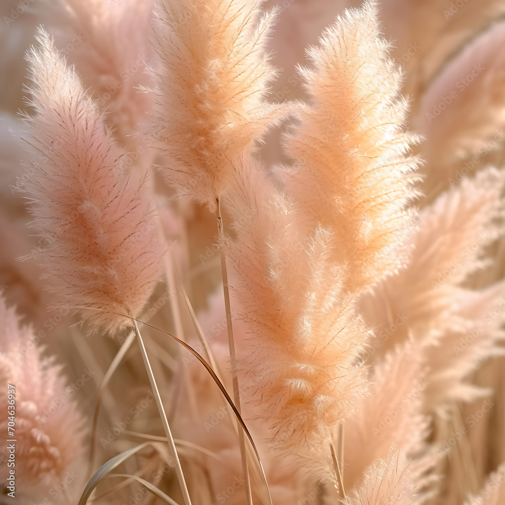 growing pampas grass background with color of the year 2024 peach fuzz ...
