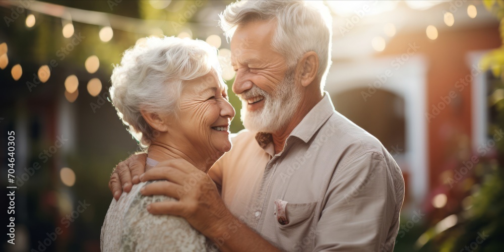 Timeless Love, Modern Home: An elderly couple stands outside, sharing a ...