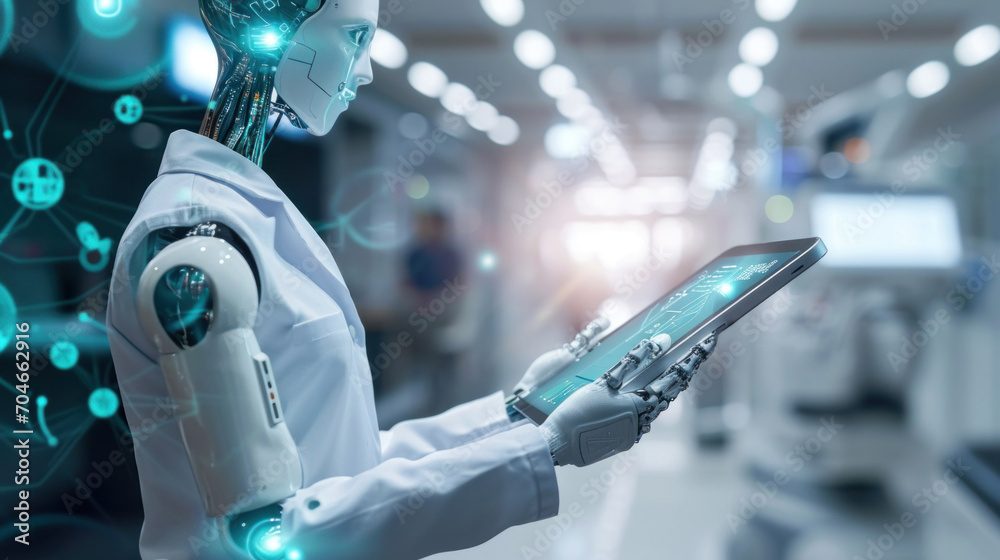 Virtual AI Assistant, digital human-like avatar with tablet or screen ...