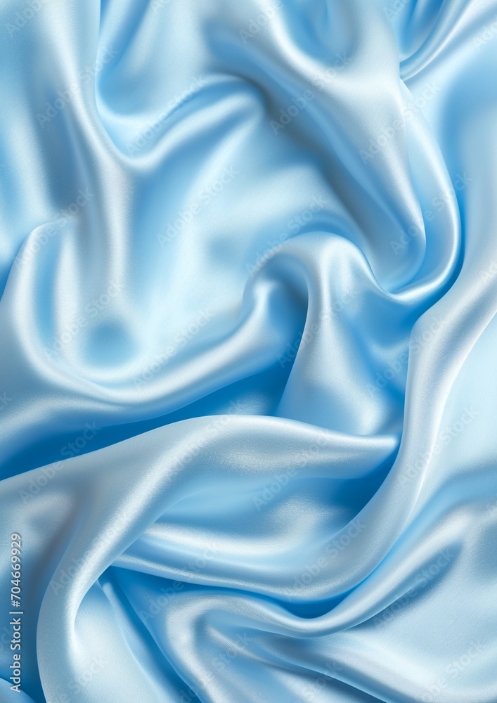 Beautiful light blue silk fabric texture background, silky satin luxury royal rich water wave ...