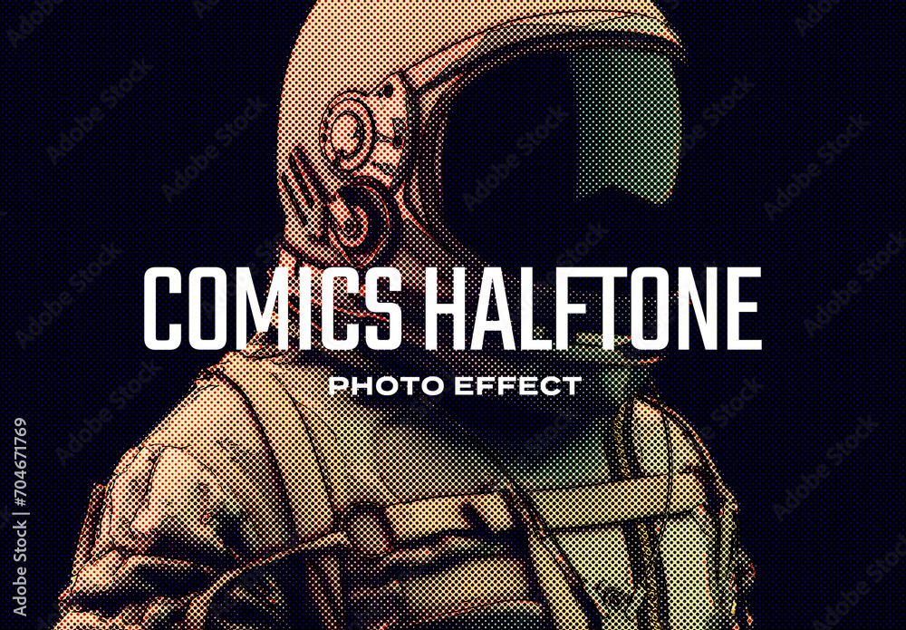 Comics Halftone Cartoon Illustration Photo Effect Paper Texture ...