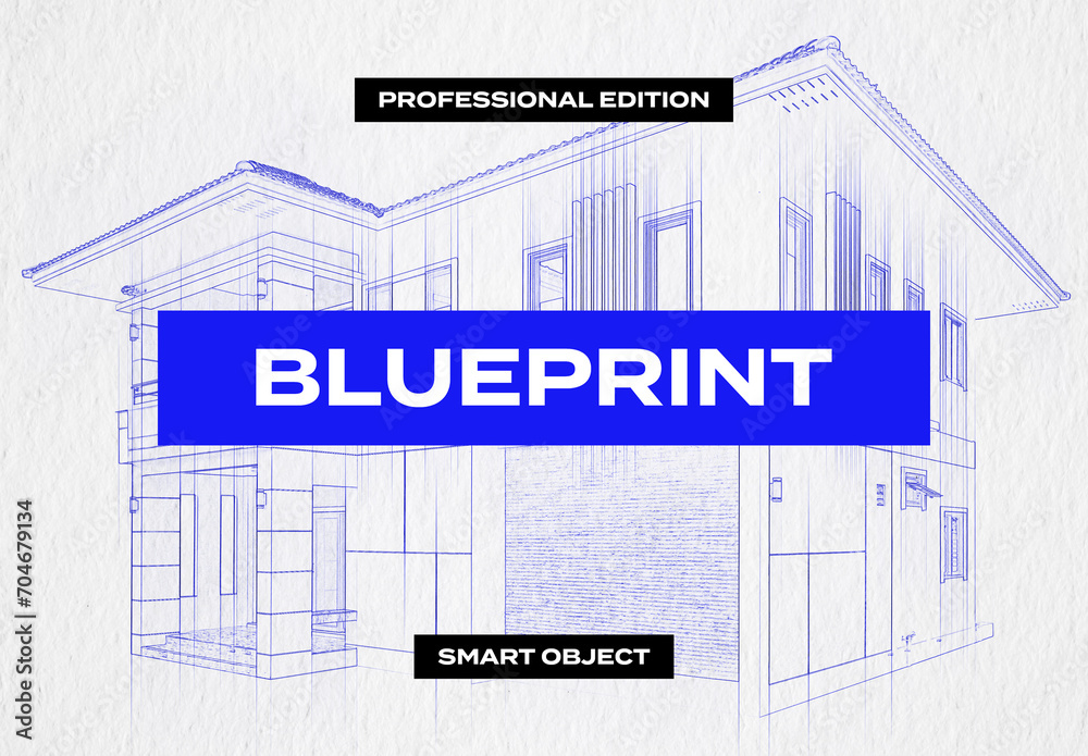 Blueprint Architecture Design Photo Effect Paper Texture Template ...