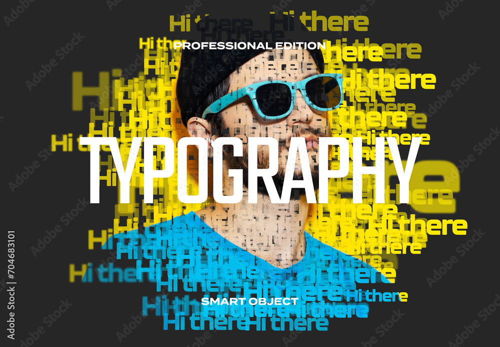Typography Lettering Poster Type Photo Effect Paper Texture Template ...