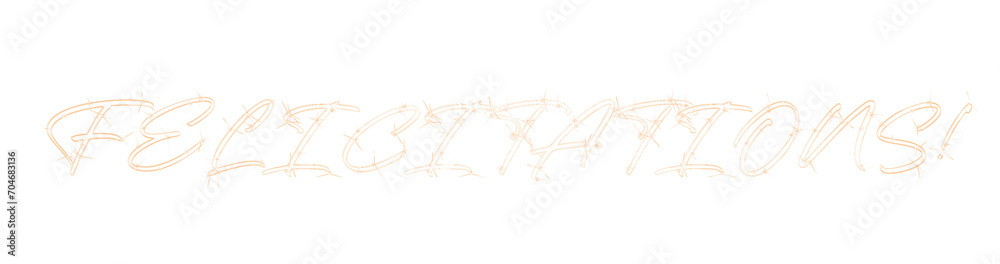 Metalic gold FELICITATIONS! text, barbed wire 3d render effect ...