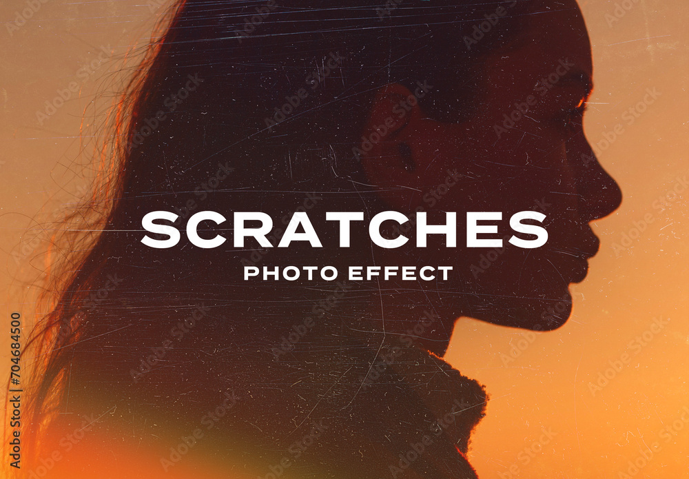 Scratched Film Frame Retro Grain Photo Effect Paper Texture Template ...