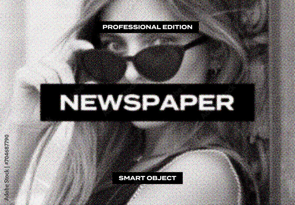 Newspaper Vintage Printer Risograph Photo Effect Paper Texture Template ...