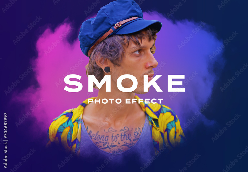 Smoke Creative Modern Photo Effect Paper Texture Template Mockup ...